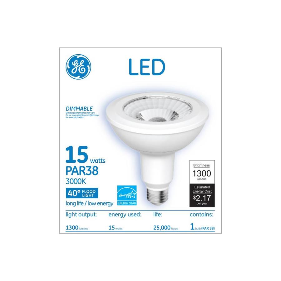 GE LED 3-Watt EQ LED Par38 Soft White Dimmable Flood Light Bulb in the ...