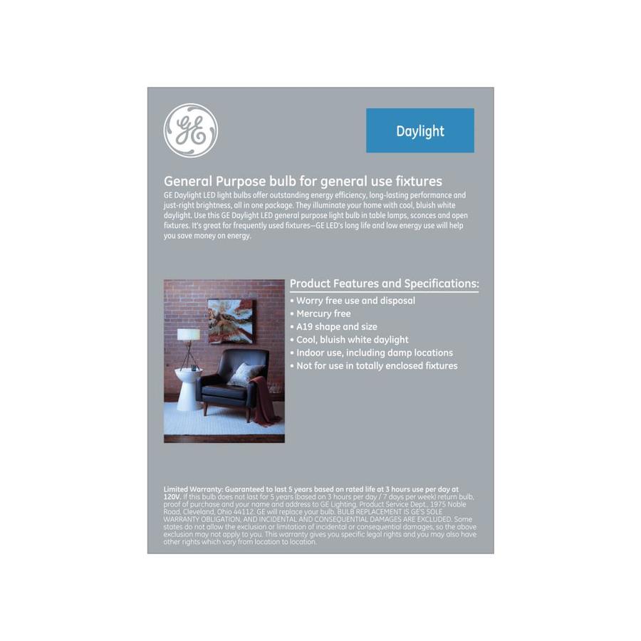 GE CA GE LED 60W A19 CLC 5.0K FR 4CT at Lowes.com