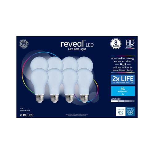 GE Reveal 60-Watt EQ A19 Color-enhancing Dimmable LED Light Bulb (8 ... GE Reveal 60-Watt EQ A19 Color-enhancing Dimmable LED Light Bulb (8 ...