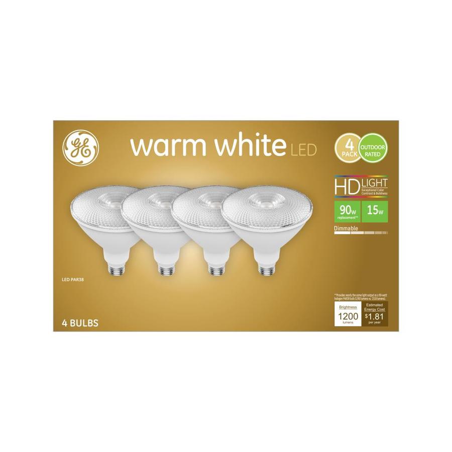 GE Classic 90-Watt EQ LED Par38 Warm White Dimmable Light Bulb (4-Pack ... GE Classic 90-Watt EQ LED Par38 Warm White Dimmable Light Bulb (4-Pack ...