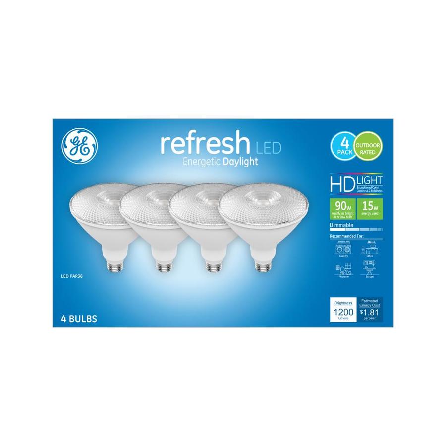 GE Refresh 90-Watt EQ LED PAR38 Daylight Dimmable Flood Light Bulb (4 ...