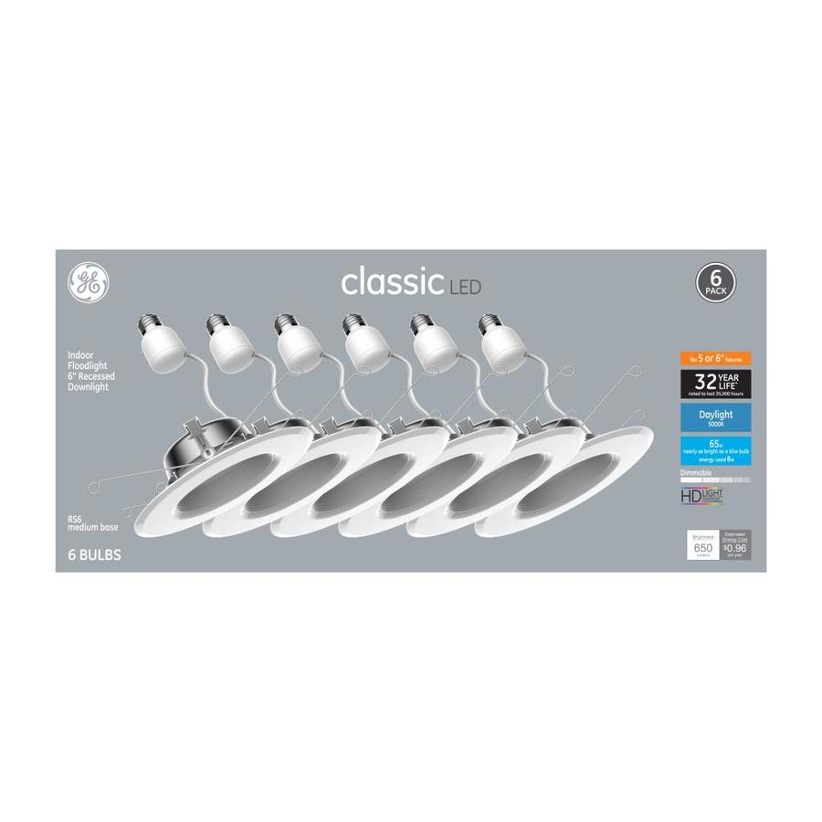 GE Classic 5-in or 6-in 65-Watt Equivalent White Round Dimmable ...