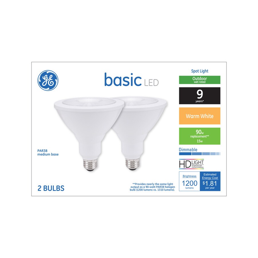 GE Basic 90-Watt EQ LED Par38 Warm White Dimmable Spotlight Light Bulb ... GE Basic 90-Watt EQ LED Par38 Warm White Dimmable Spotlight Light Bulb ...