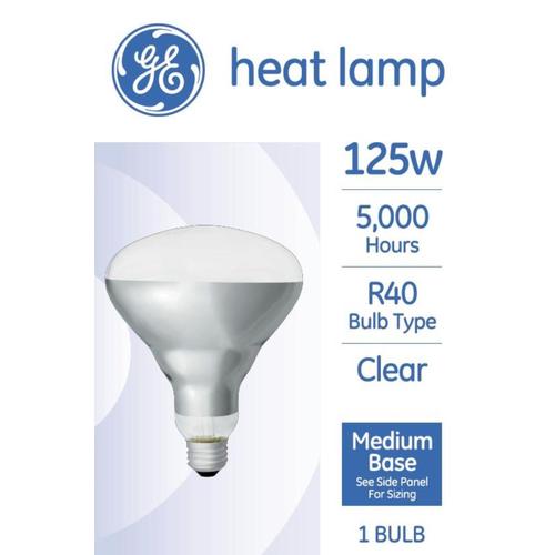 GE Heat Lamp 125-Watt 1-in Medium Base (E-26) 2500 K Soft White ...