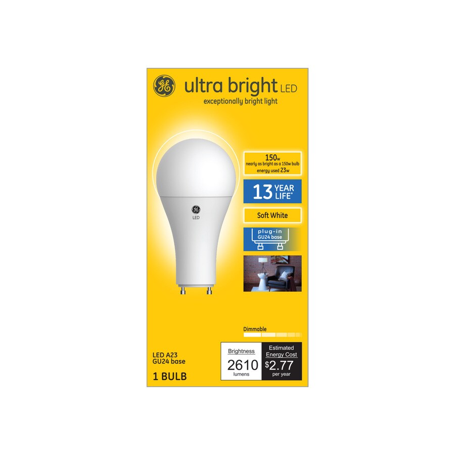 GE Ultra Bright LED 150-Watt EQ A23 Soft White Dimmable LED Light Bulb ...