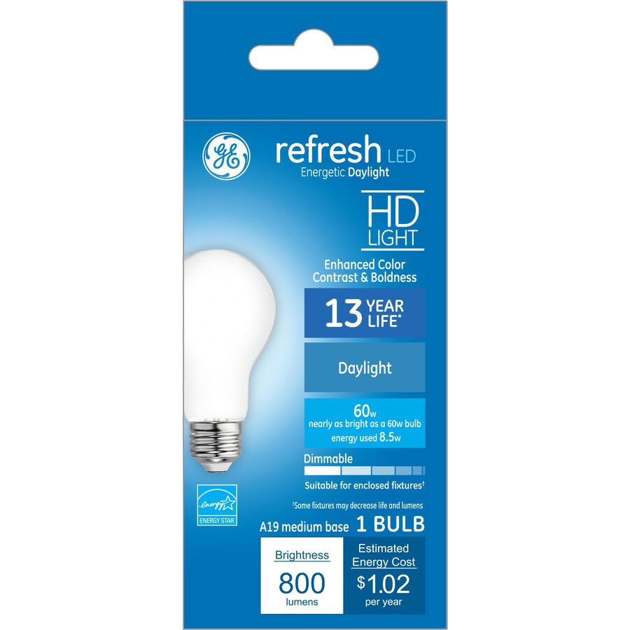 GE Refresh 60-Watt EQ A19 Daylight Dimmable LED Light Bulb in the ...
