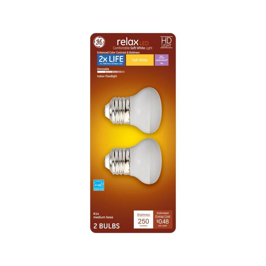 GE Relax 25-Watt EQ LED R14 Warm White Dimmable Spotlight Bulb (12-Pack ...