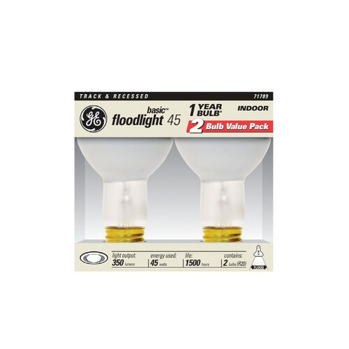 GE 2-Pack 45-Watt Indoor Incandescent Flood Light Bulb at Lowes.com