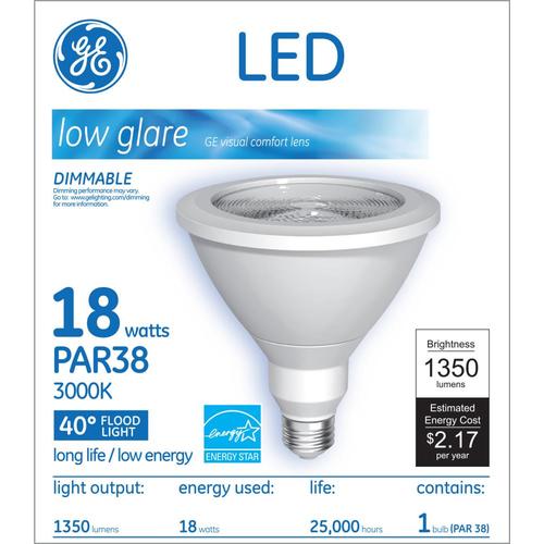 GE LED 75-Watt EQ LED Par38 Soft White Dimmable Flood Light Light Bulb ...