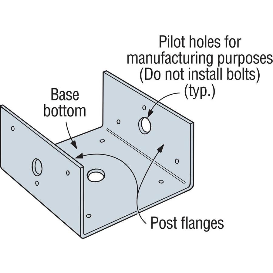 Simpson Strong-Tie BC Galvanized Post Base for 6x in the Base & Cap ...