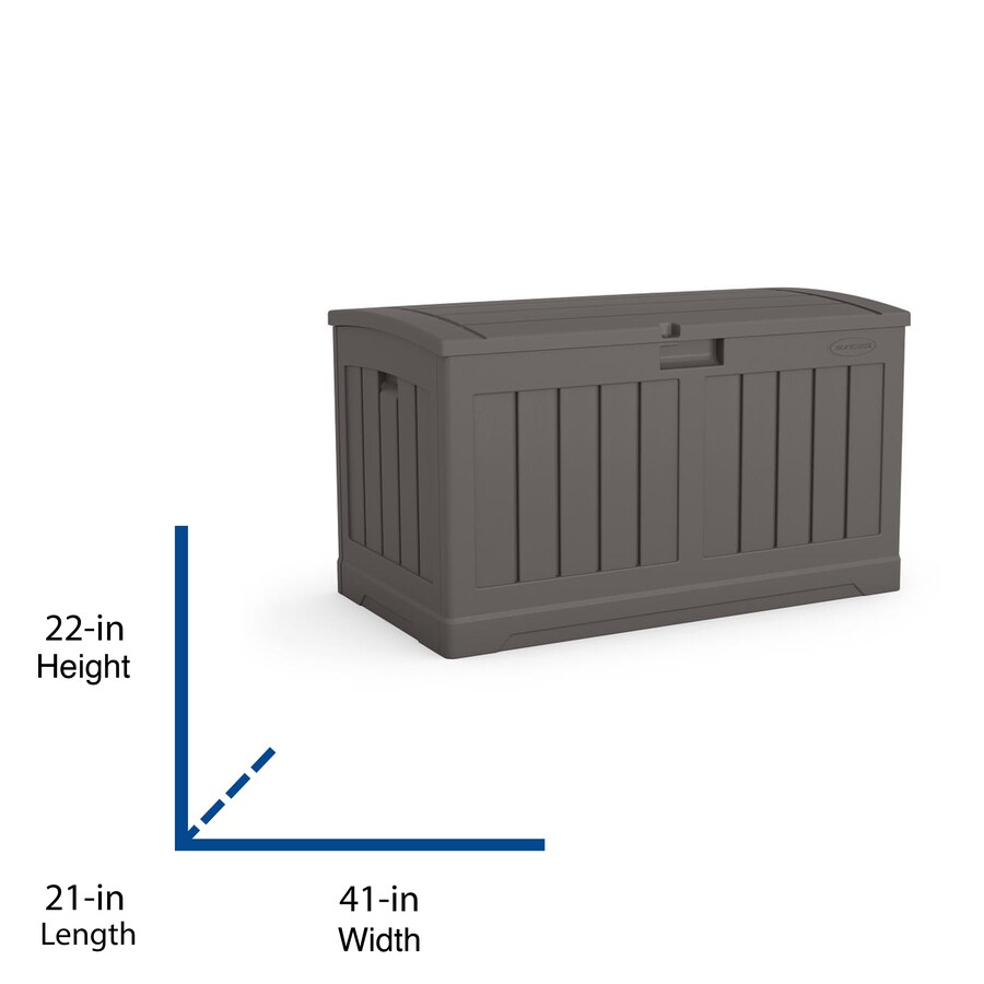 Suncast 21.25-in L x 39-in 50-Gallon Stoney Plastic Deck Box in the ...