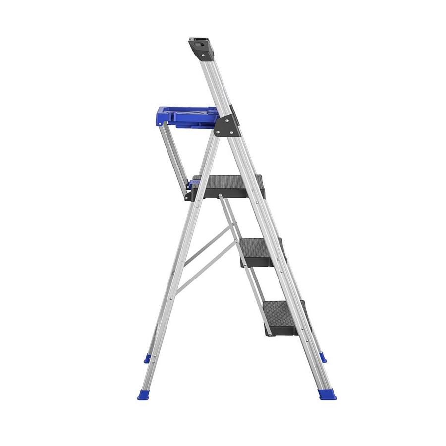 Kobalt 3-Step 300-lb Capacity Gray Aluminum Foldable Step Stool in the ...