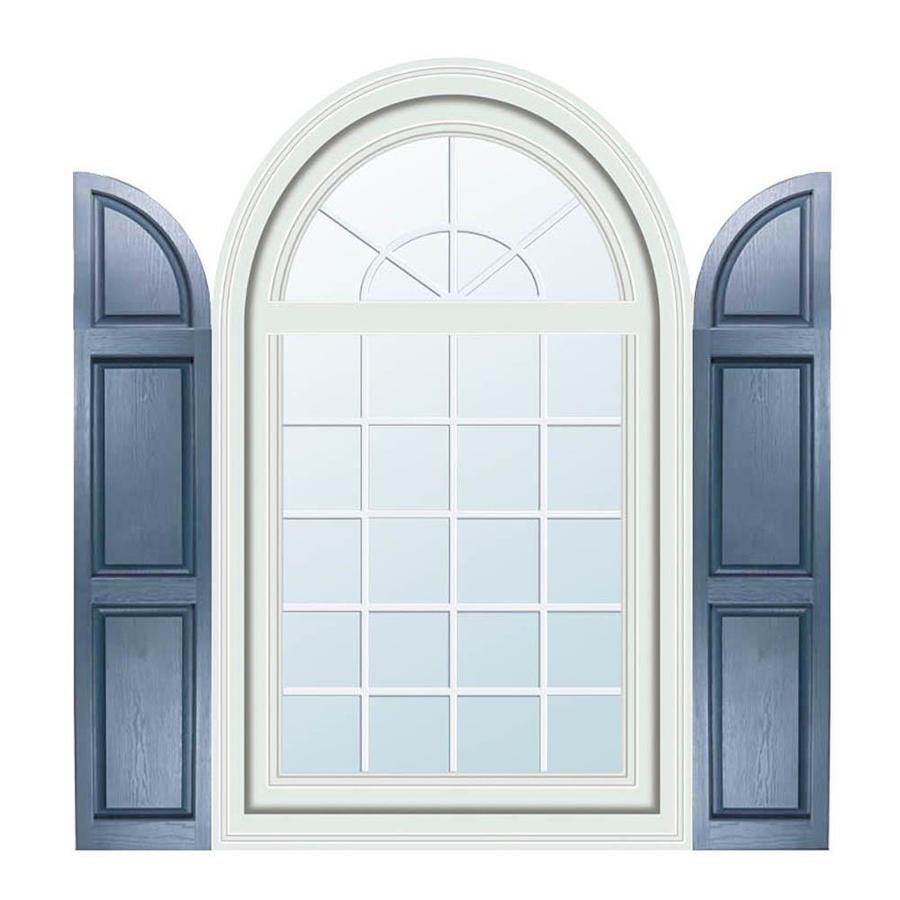 Alpha 2-Pack Indigo Blue Raised Panel Vinyl Exterior Shutters (Common ...