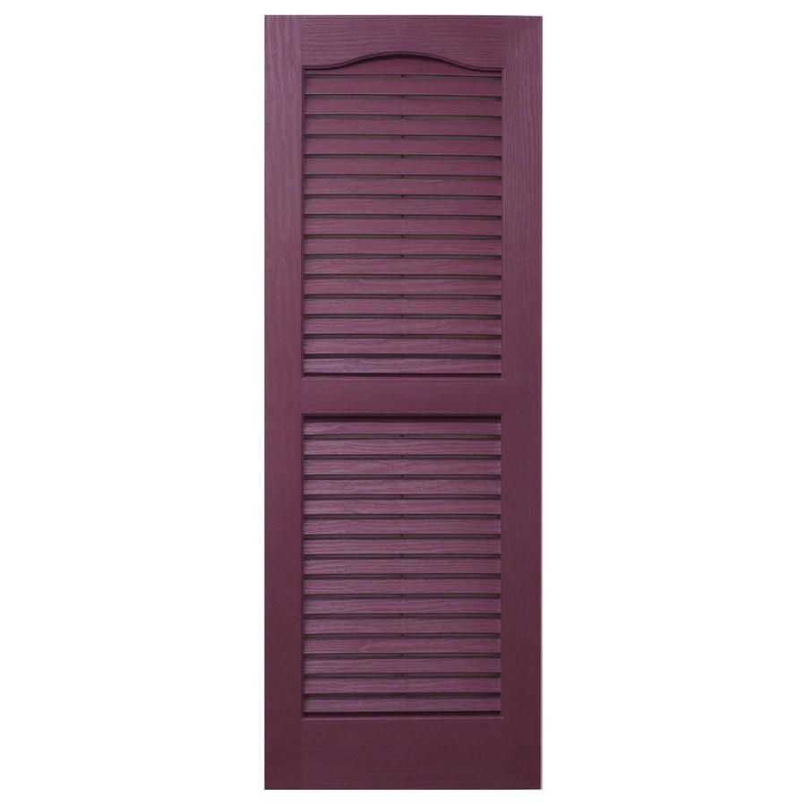 Severe Weather 2-Pack Bordeaux Louvered Vinyl Exterior Shutters (Common ...