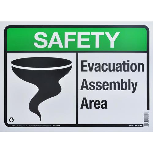 Hillman Aluminum Evacuation Safety Sign 10-in x 14-in in the Signs ...