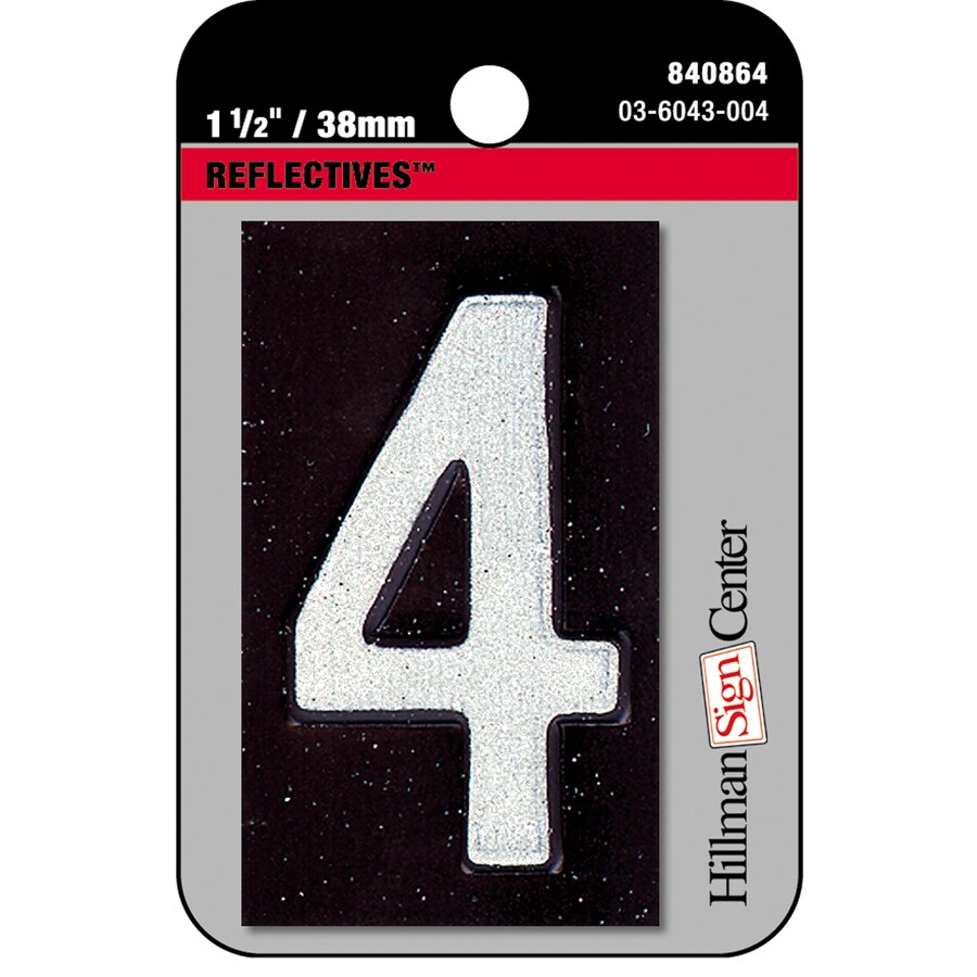 Hillman 1.5-in Reflective White House Number Standard in the Exterior ...