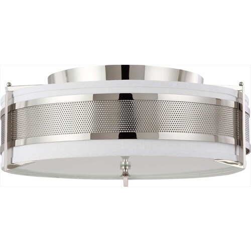 4-in Polished Nickel Transitional Semi-flush Mount Light in the Flush ...