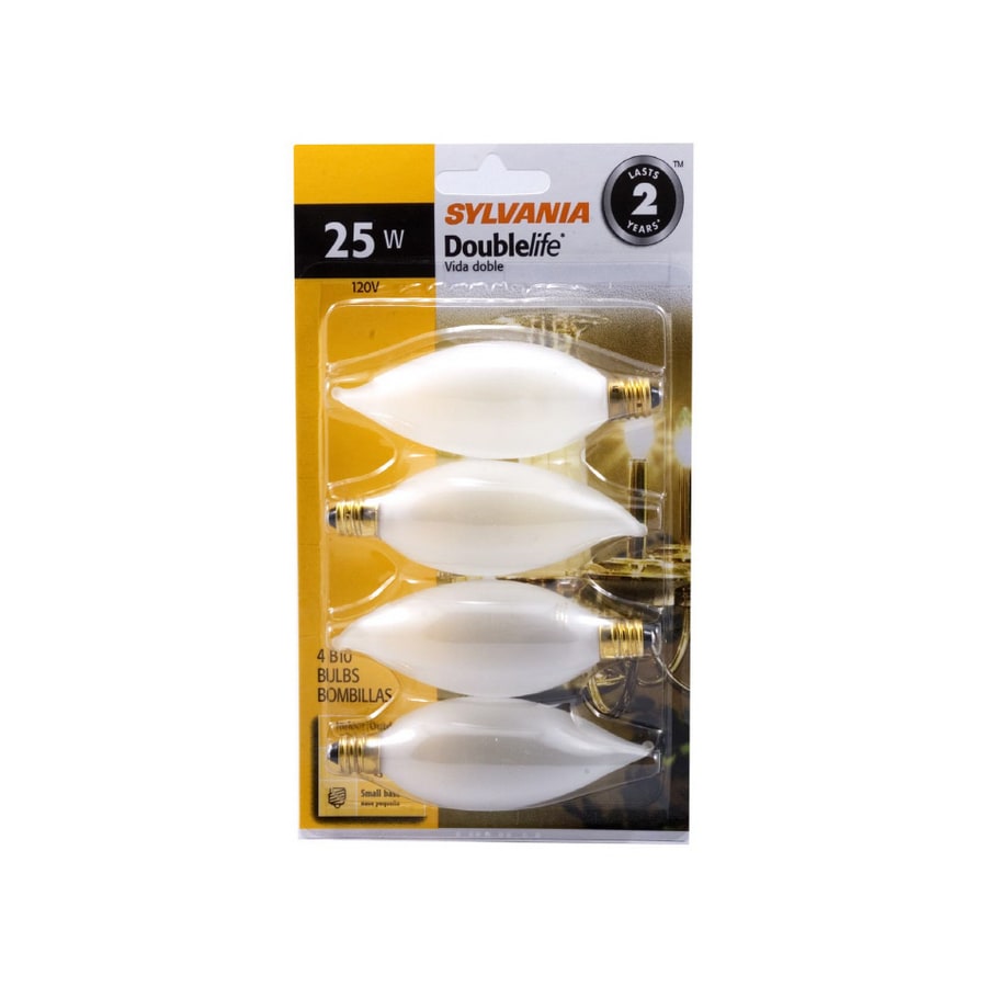 SYLVANIA 4-Pack 25-Watt B10 Candelabra Base Incandescent Light Bulbs at ...
