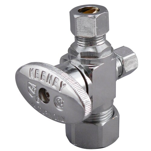 Keeney Mfg. Co. Chrome Quarter-Turn 3-Way Valve in the Supply Line ...