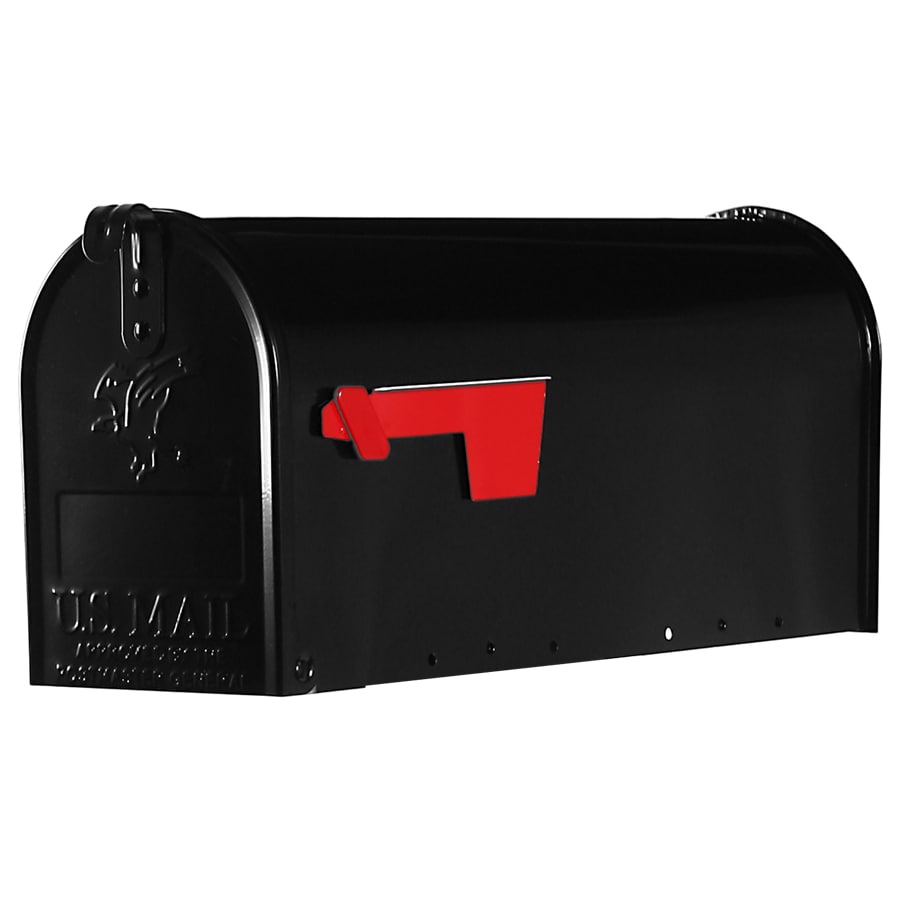 PostMaster Augusta 6.833-in x 8.766-in Metal Black Post Mount Mailbox ...