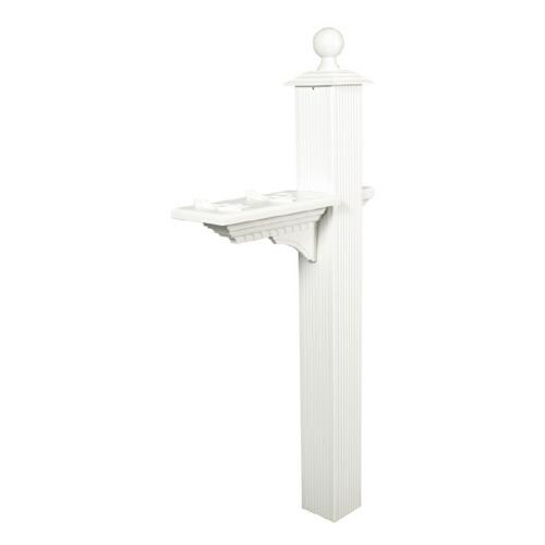 Rubbermaid White Plastic Deluxe Mailbox Mounting Post with Cross Arm at ...