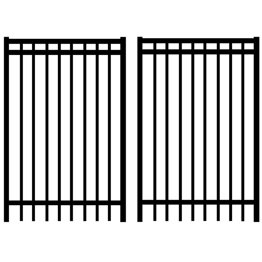 Merchants Metals 72-in x 120-in Black Galvanized Steel Fence Gate at ...