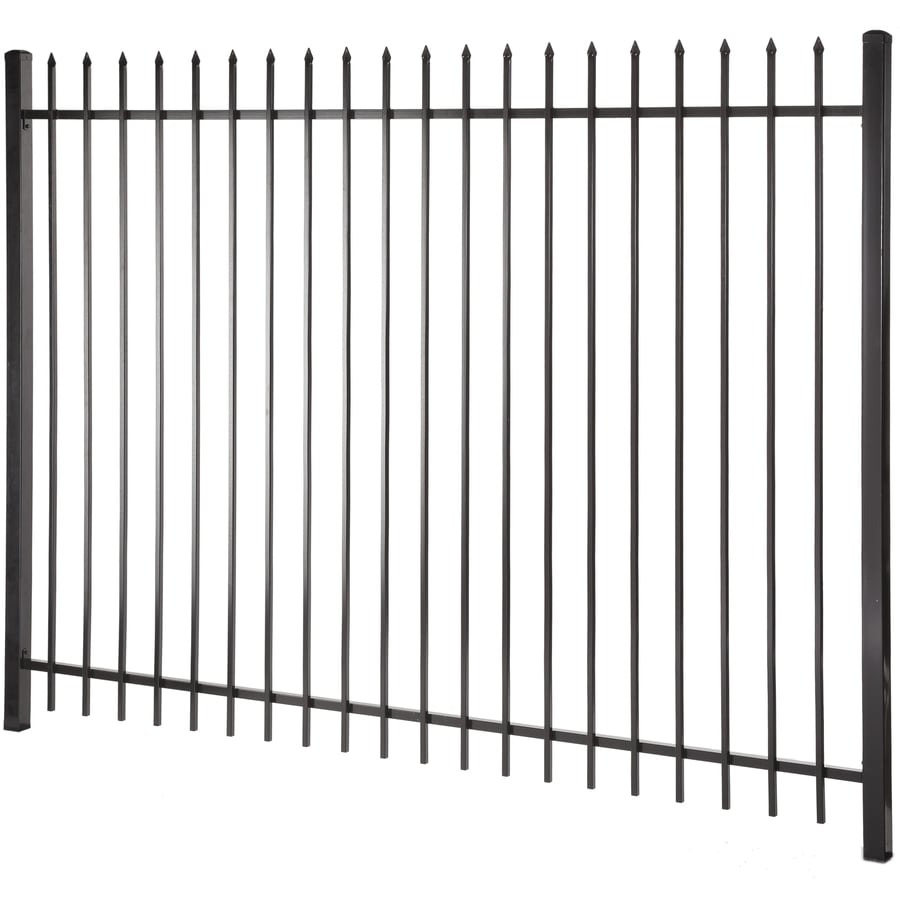 Lafayette 6-ft H x 8-ft W Black Steel Pressed Point Decorative Fence ...