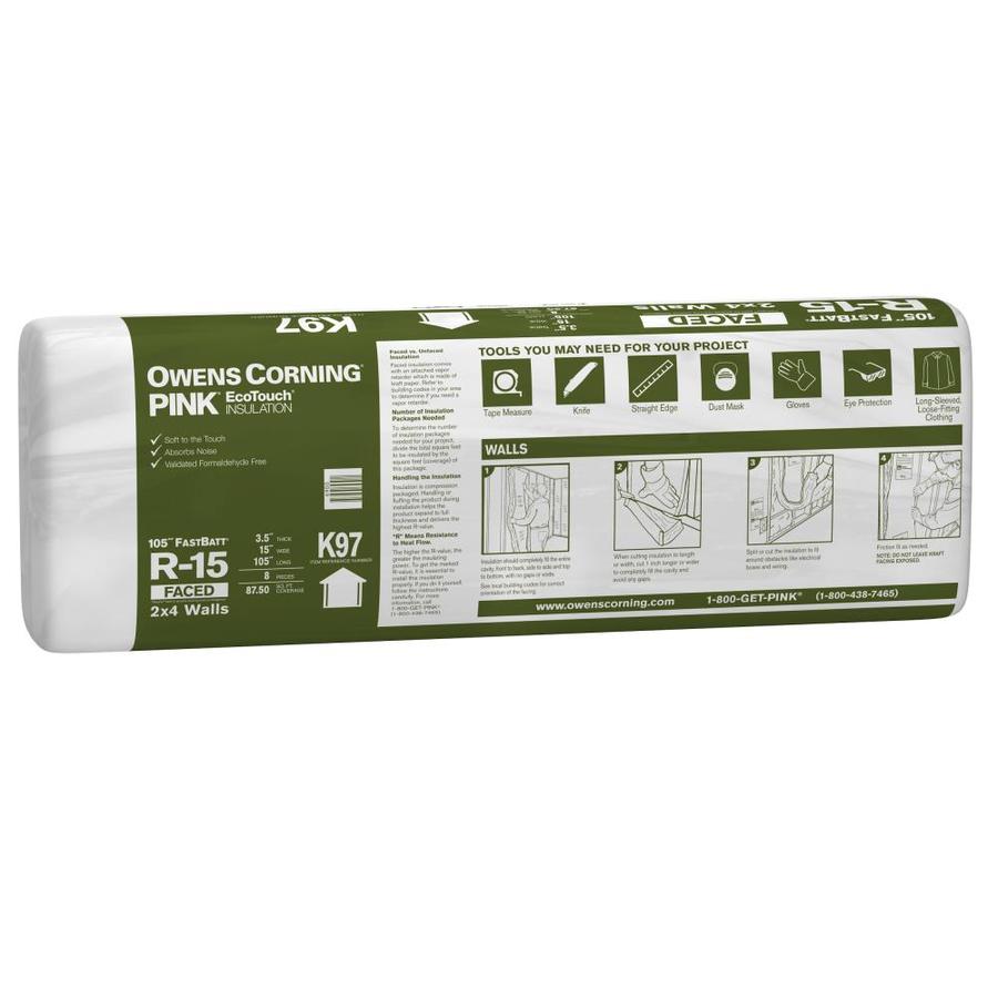 Owens Corning R-15 87.5-sq ft Faced Fiberglass Batt Insulation with ...