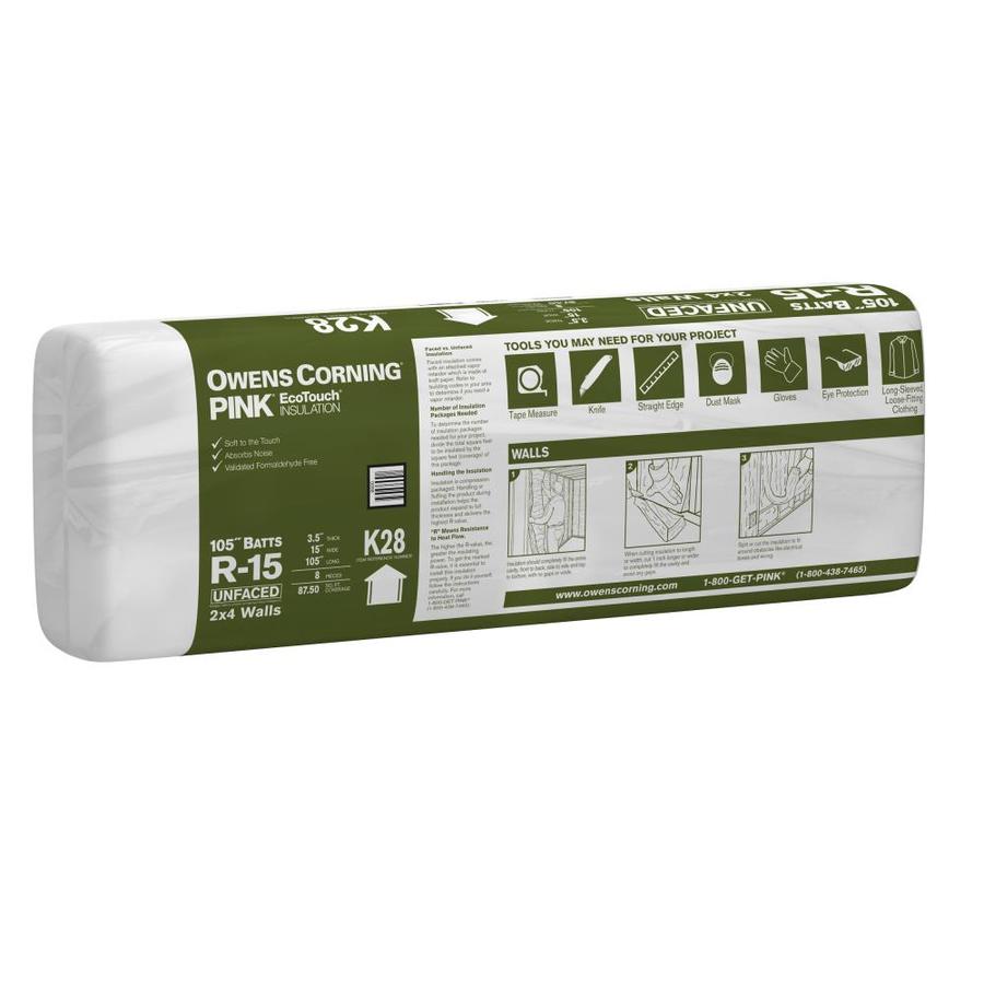 Owens Corning R-15 Wall 87.5-sq ft Unfaced Fiberglass Batt Insulation ...