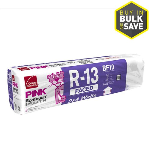 Owens Corning R-13 106.56-sq ft Faced Fiberglass Batt Insulation (15-in ...