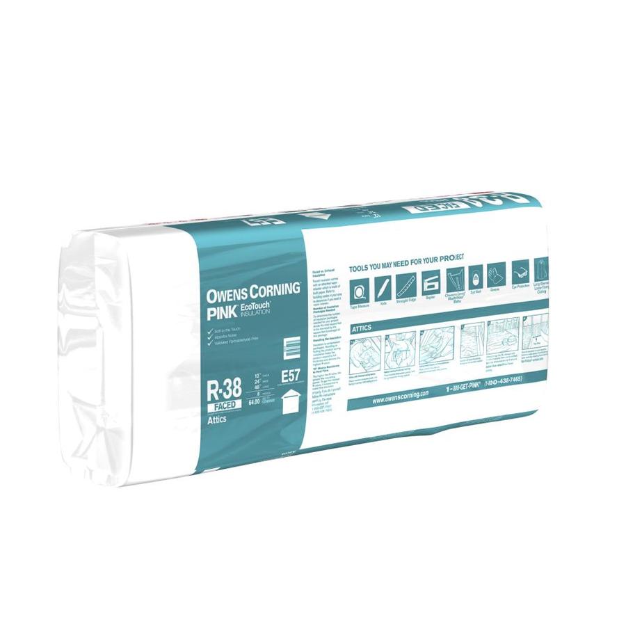 Owens Corning R-38 64-sq ft Unfaced Fiberglass Batt Insulation (24-in W ...