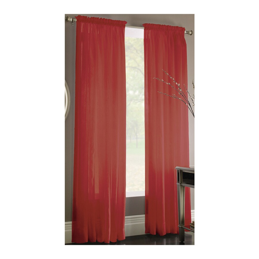 Style Selections 63"L Red Chloe Window Sheer at Lowes.com