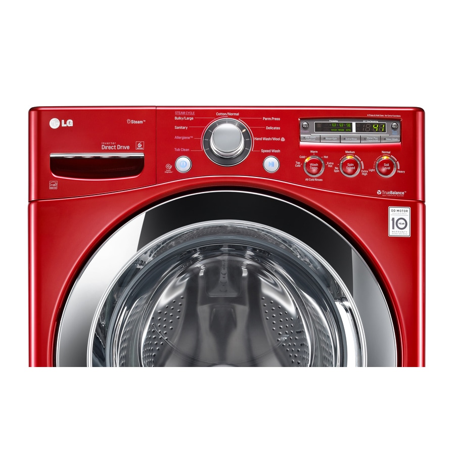 LG High Efficiency Stackable Steam Cycle Front-Load Washer (Wild Cherry ...