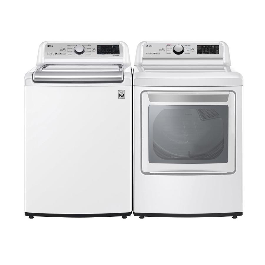LG TurboWash 3D Smart Wi-Fi Enabled 4.8-cu ft Top-Load Washer (White ...