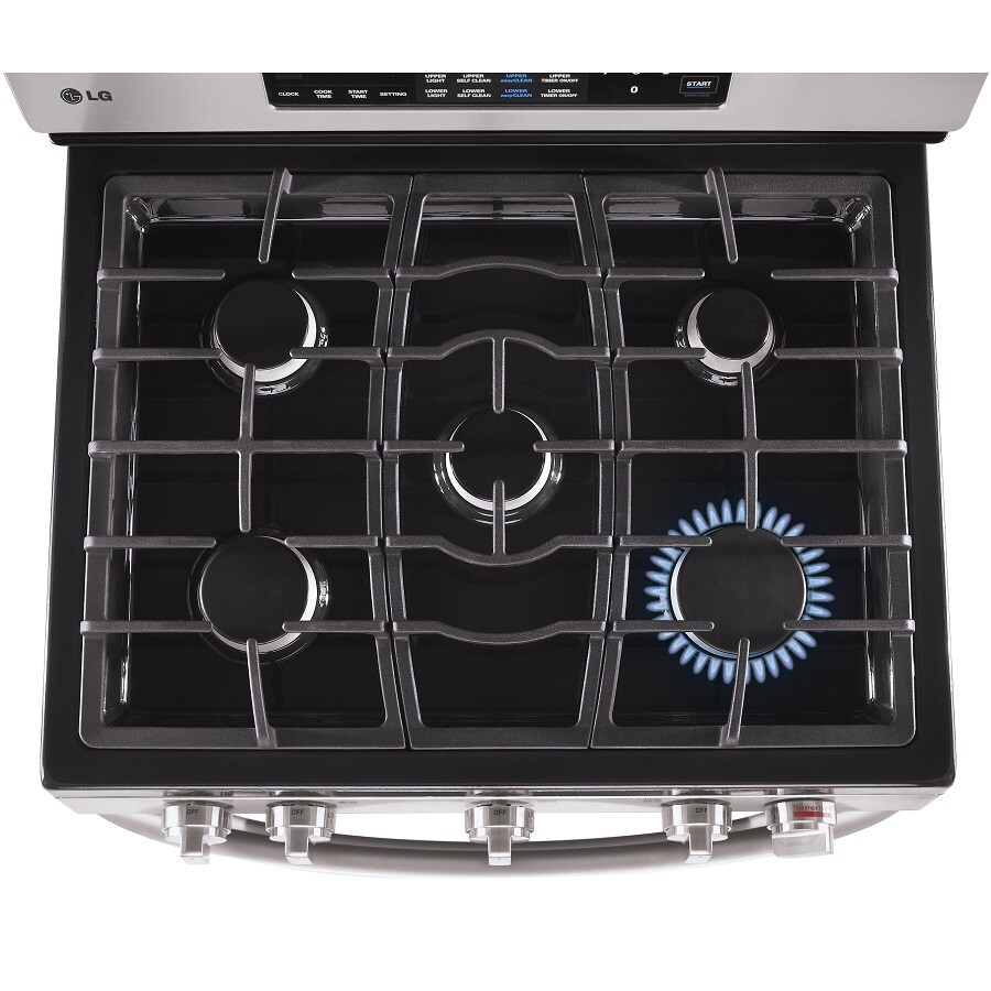 LG 30-in / Self-cleaning Double Oven Gas Range (Stainless Steel) in the ...