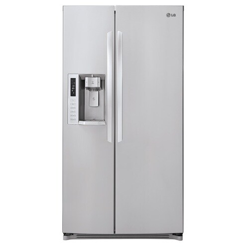 LG 23.5-cu ft Side-By-Side Counter-Depth Refrigerator with Single Ice ...