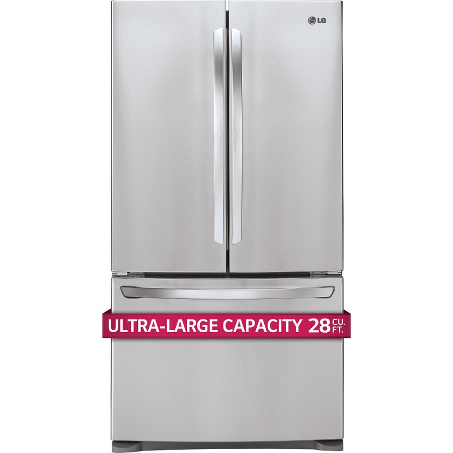 LG 27.7-cu ft 3 -Door French Door Refrigerator with Ice Maker ...