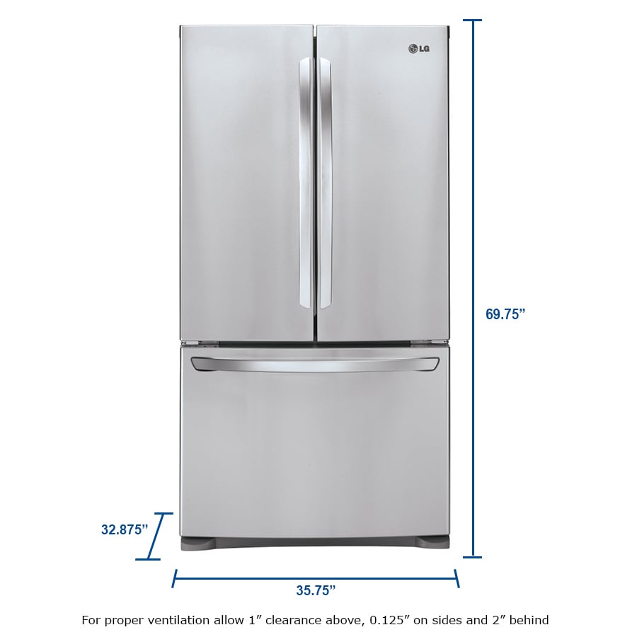 LG 27.7-cu ft 3 -Door French Door Refrigerator with Ice Maker ...