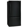 LG 24.1-cu ft Bottom-Freezer Refrigerator with Ice Maker (Smooth Black ...