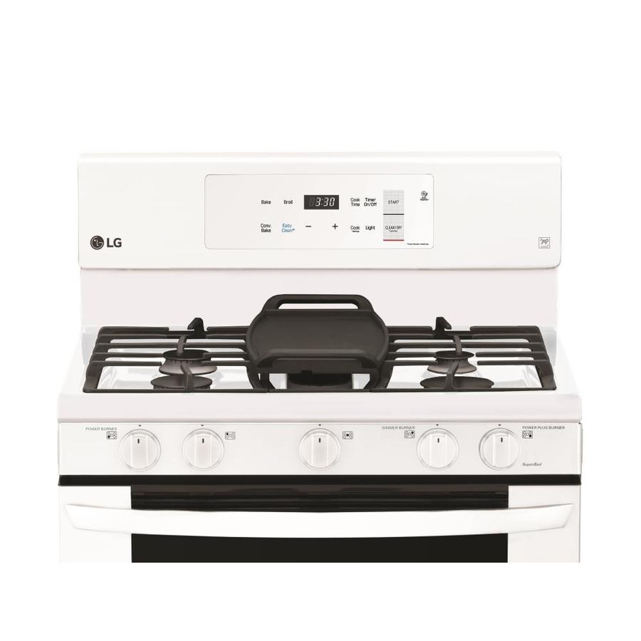 LG 30-in 5.4-cu ft Self-cleaning Gas Range (Smooth White) in the Single ...