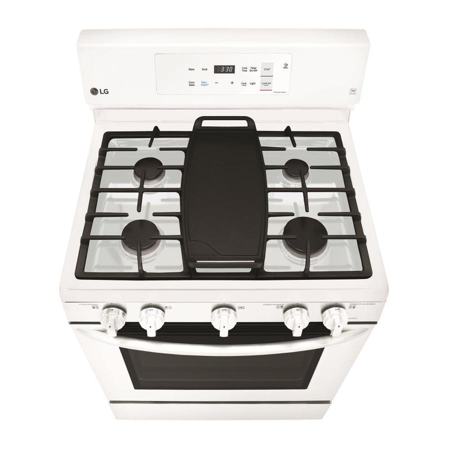 LG 30-in 5.4-cu ft Self-cleaning Gas Range (Smooth White) in the Single ...
