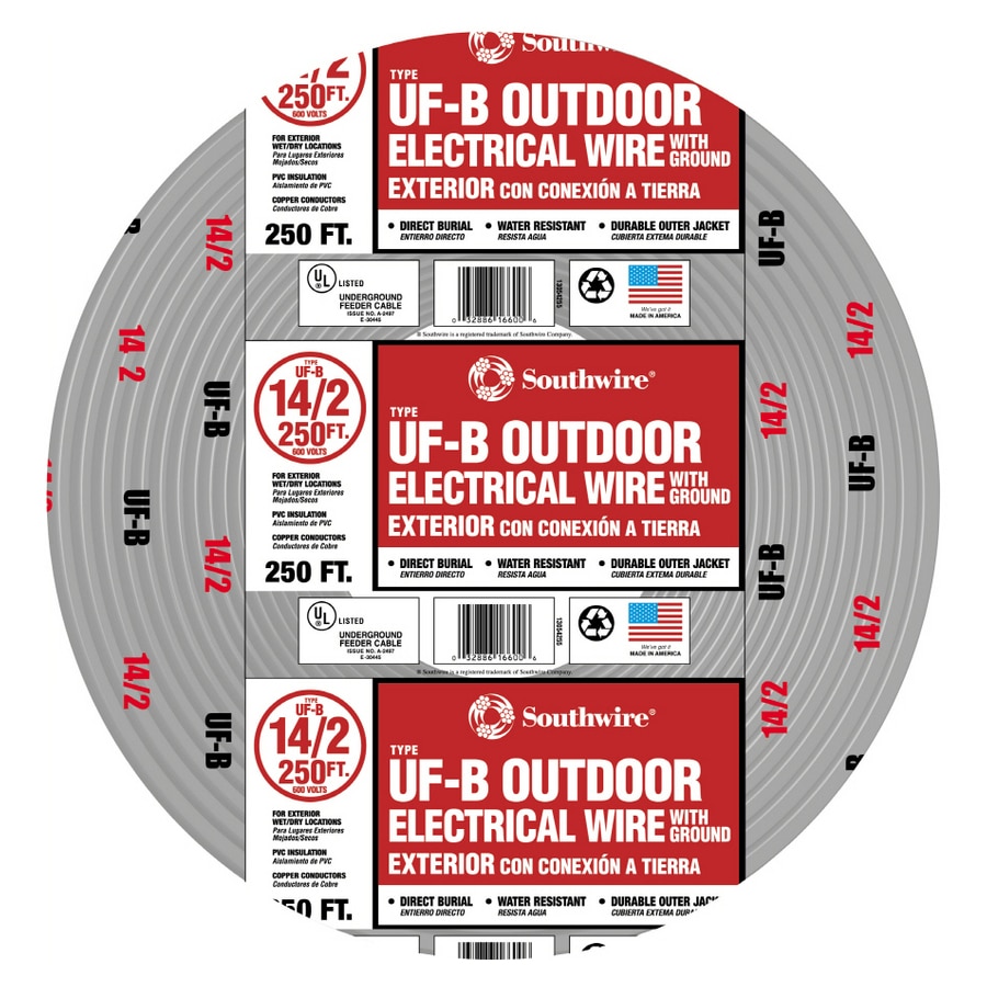 Southwire 250-ft 14 / 2 UF-B Wire W/G ( By-the-roll ) in the UF Wire ...