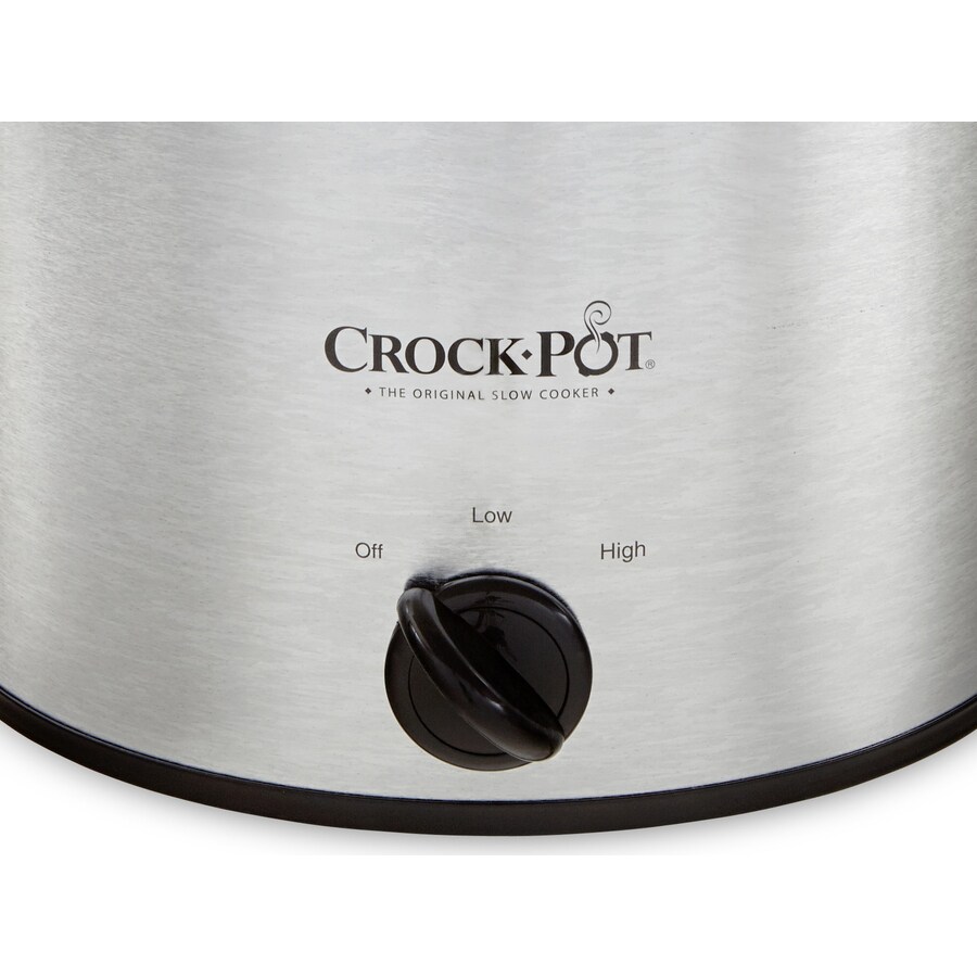 Crock-Pot 4-Quart Smudge Proof Stainless Steel Round Slow Cooker at ...