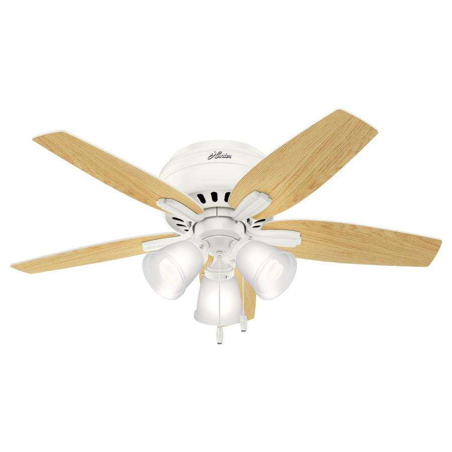 Hunter Newsome LED Fresh White 42-in LED Indoor Flush mount Ceiling Fan ...