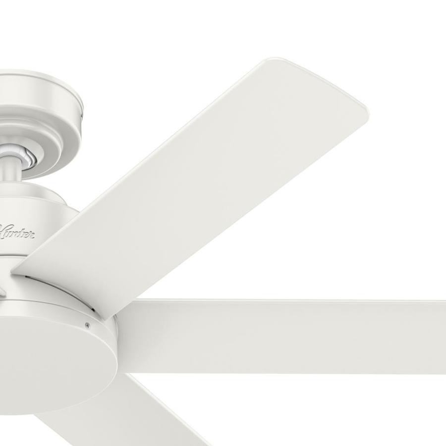 Hunter Kennicott 44-in Satin White Indoor/Outdoor Ceiling Fan and ...