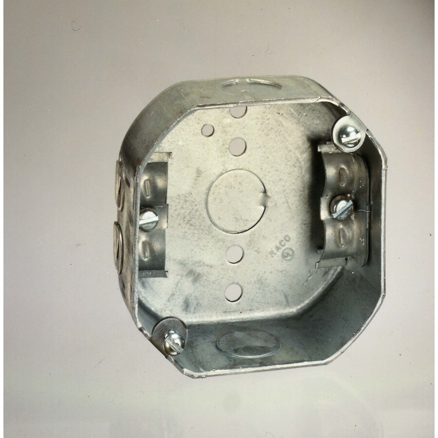 RACO 1-Gang Gray Metal New Work/Old Work Standard Octagonal Ceiling ...