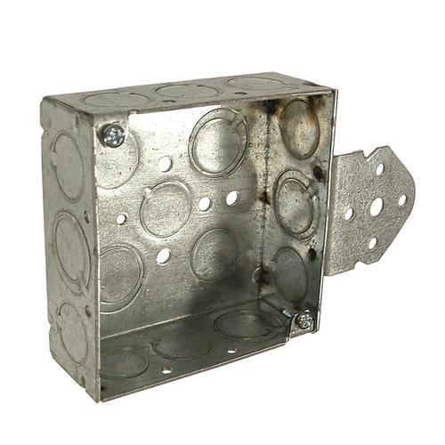RACO 2-Gang Gray Metal New Work Standard Square Wall Electrical Box in ...