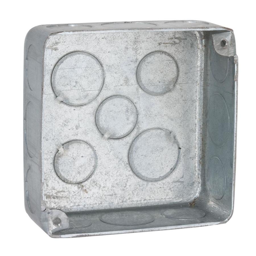 RACO 2-Gang Gray Metal New Work Standard Square Wall Electrical Box in ...
