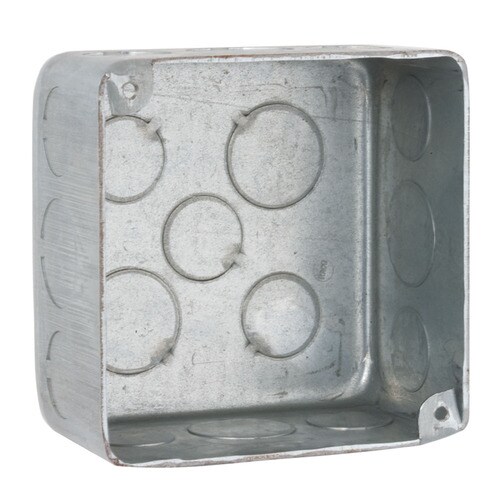 RACO 2-Gang Gray Metal New Work Standard Square Wall Electrical Box in ...