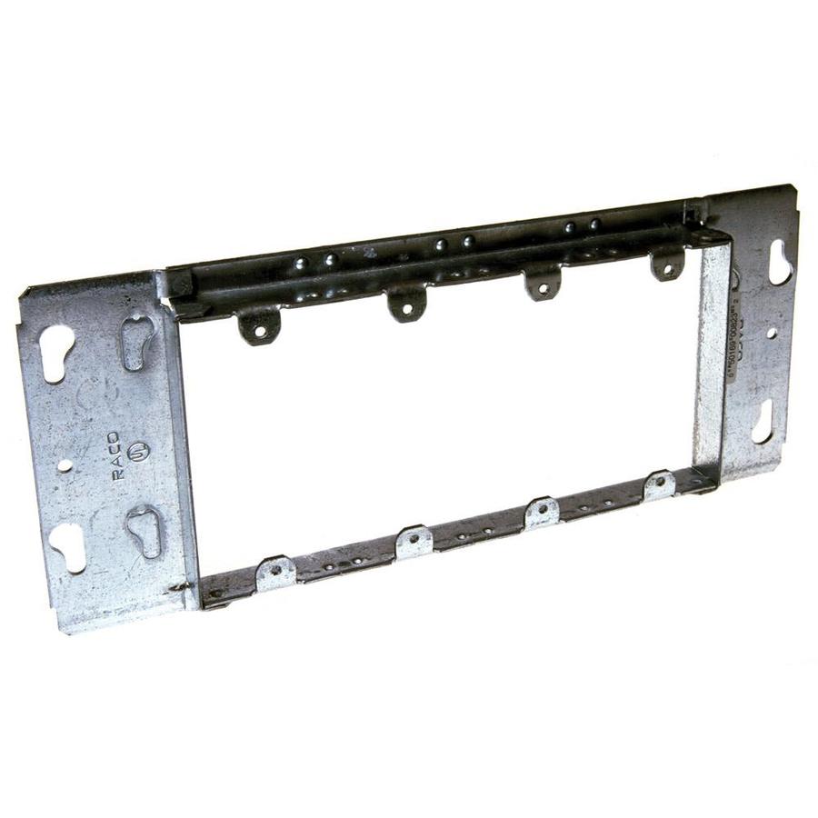 RACO 4-Gang Silver Steel New Work/Old Work Standard Rectangular Wall ...